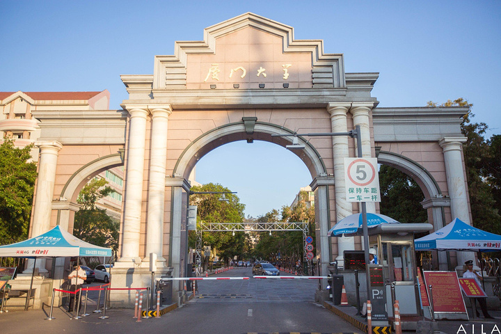 2023我和爸爸轮流上场，抱着闺女一点也不影响我们参观的心情。校园里堆放的自行车，在路灯也挺美的_厦门大学-评论-去哪儿攻略